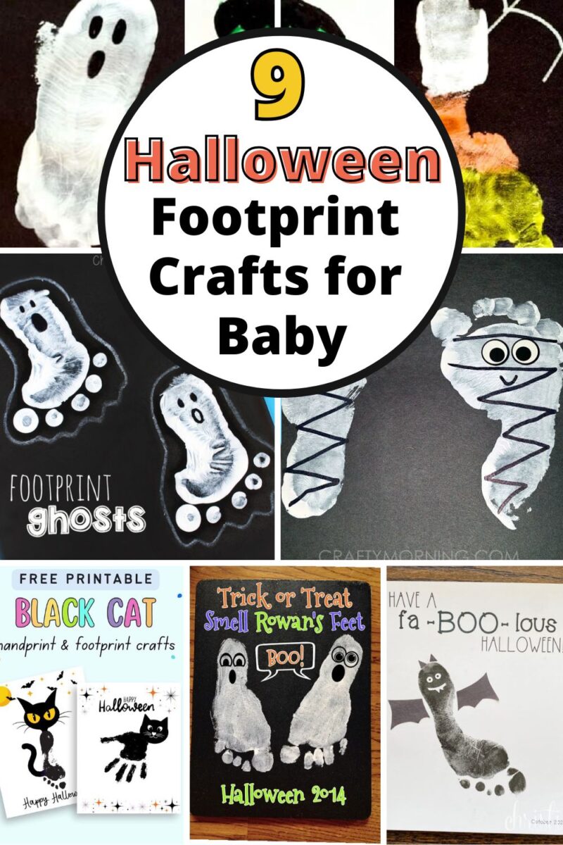 Halloween Baby Footprint Crafts for Keepsake Fun