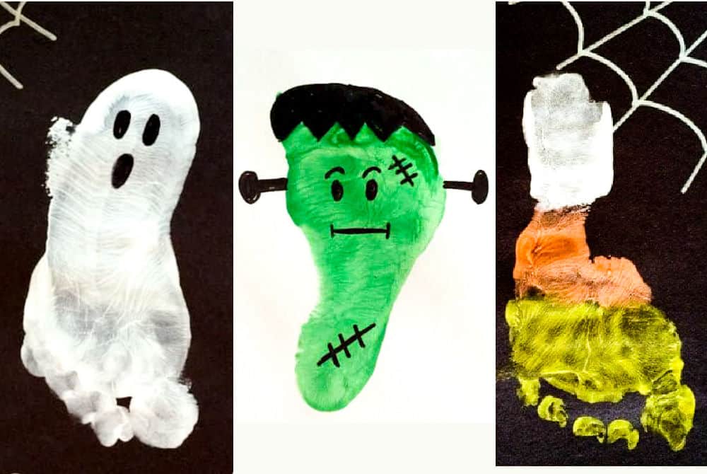 Halloween Baby Footprint Crafts for Keepsake Fun