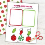 Free Christmas Color Sorting Printable for Toddlers
