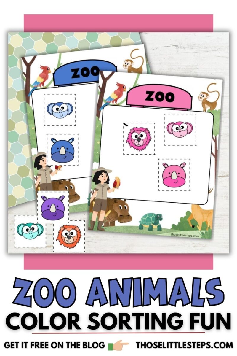 Fun and Easy Toddler Color Sorting Activity with Zoo Animals