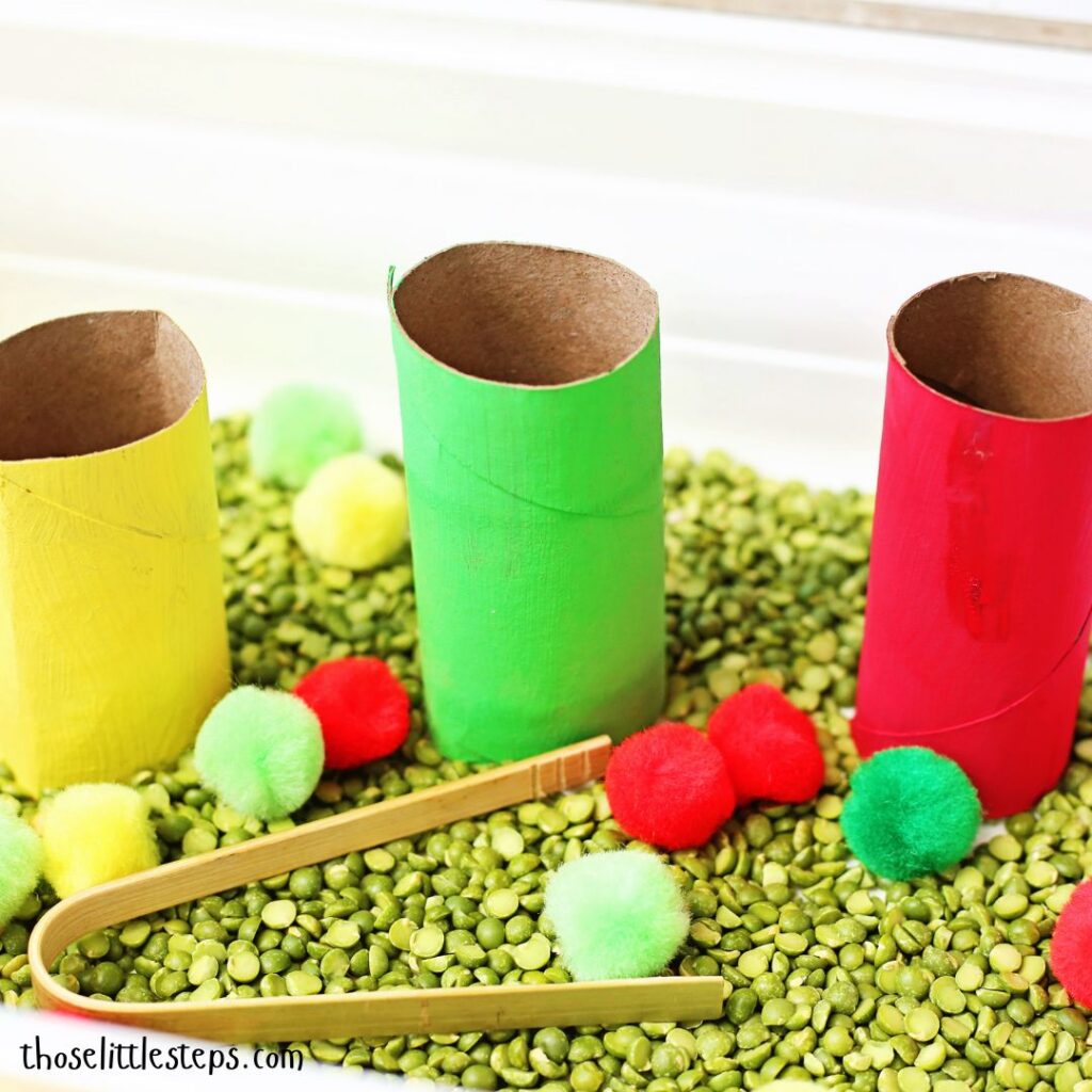 Apple Color Sorting Sensory Bin for Toddlers